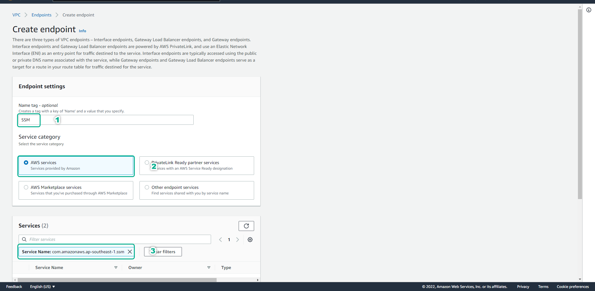 Create Endpoint ssm :: WORK WITH AMAZON SYSTEM MANAGER - SESSION MANAGER
