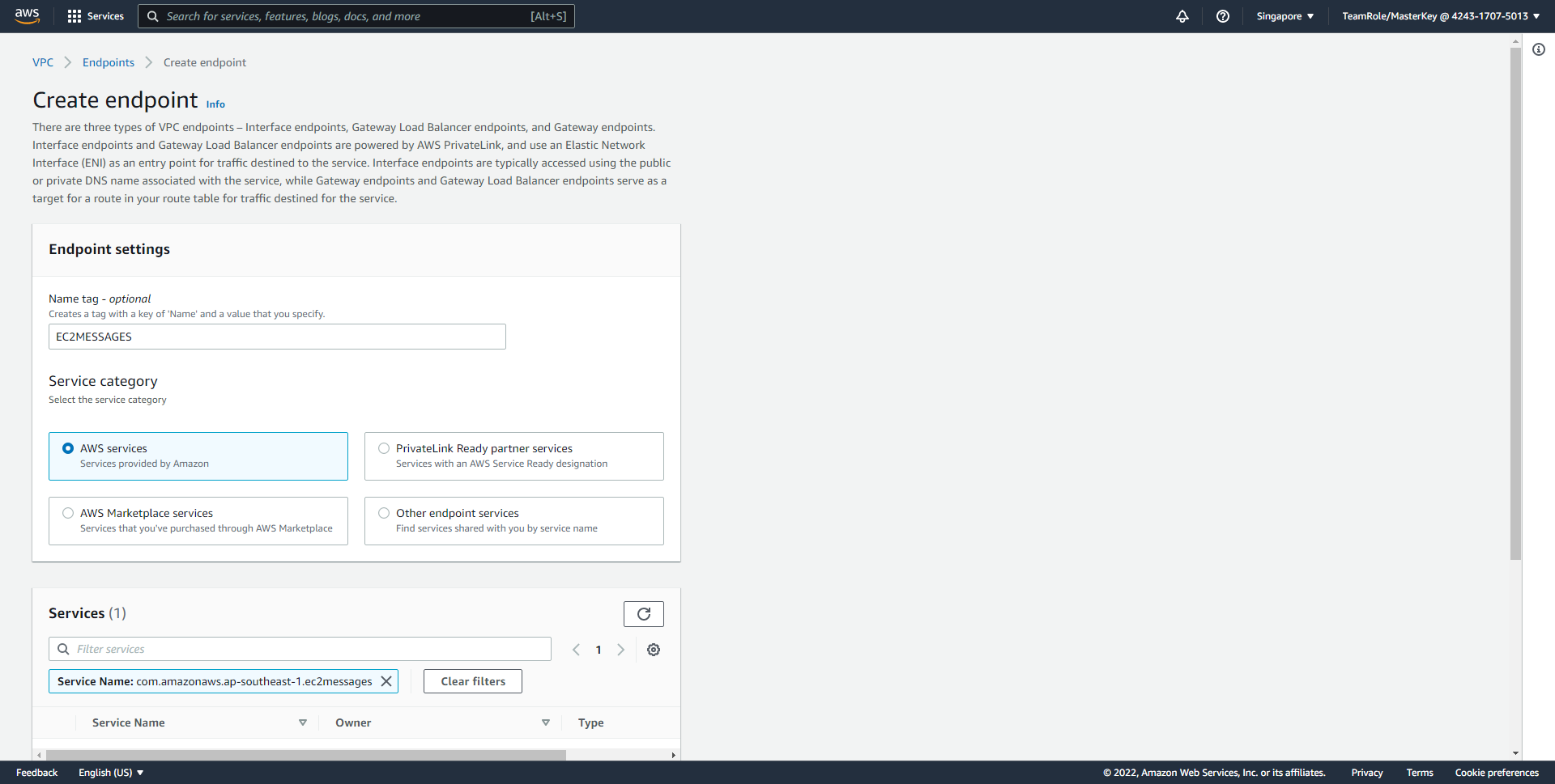 Create Endpoint ec2messages :: WORK WITH AMAZON SYSTEM MANAGER - SESSION MANAGER