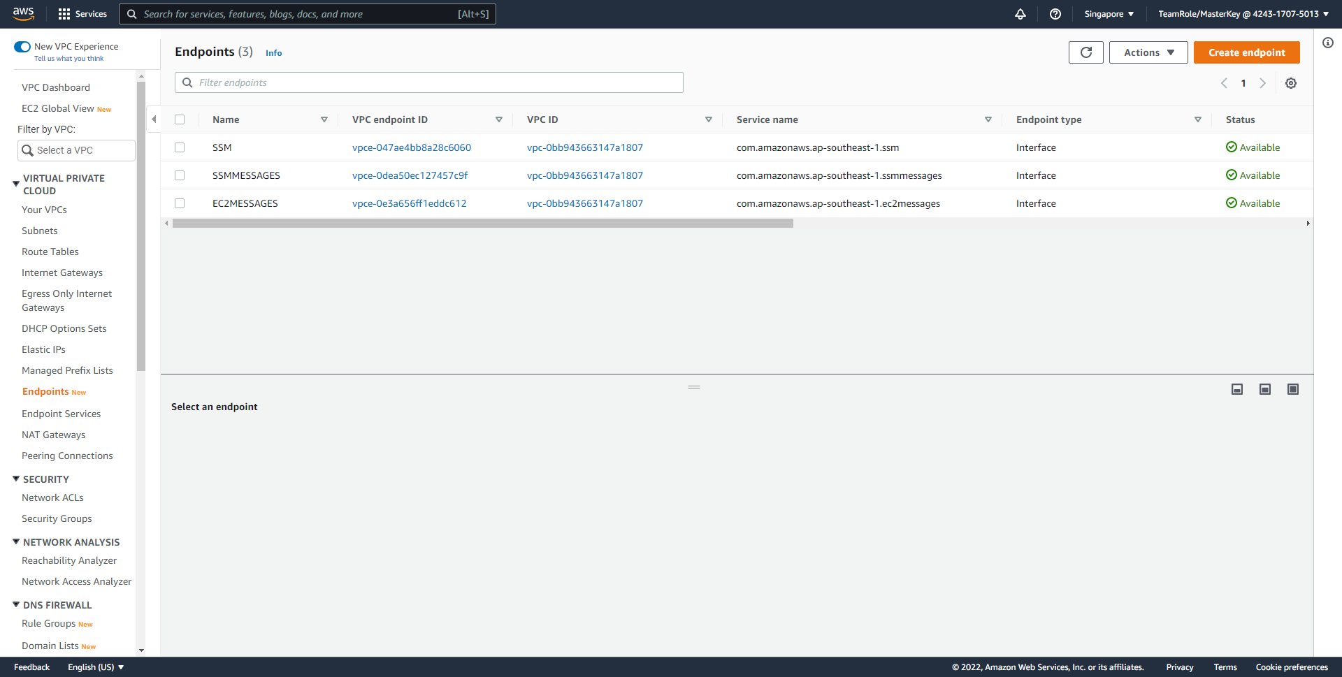 Create Endpoint ec2messages :: WORK WITH AMAZON SYSTEM MANAGER - SESSION MANAGER