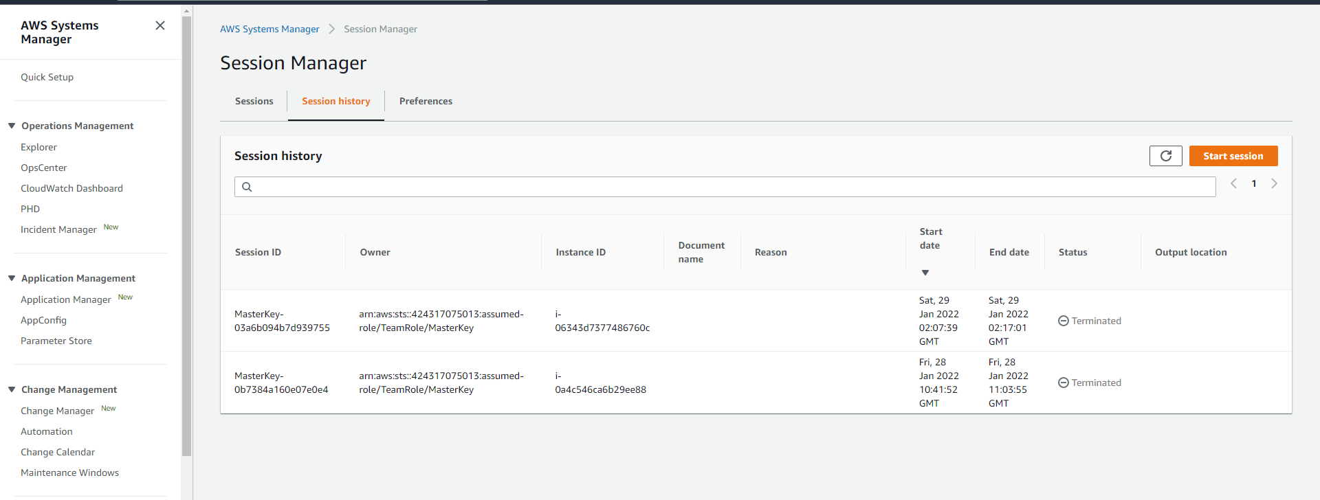 Manage session logs :: WORK WITH AMAZON SYSTEM MANAGER - SESSION MANAGER