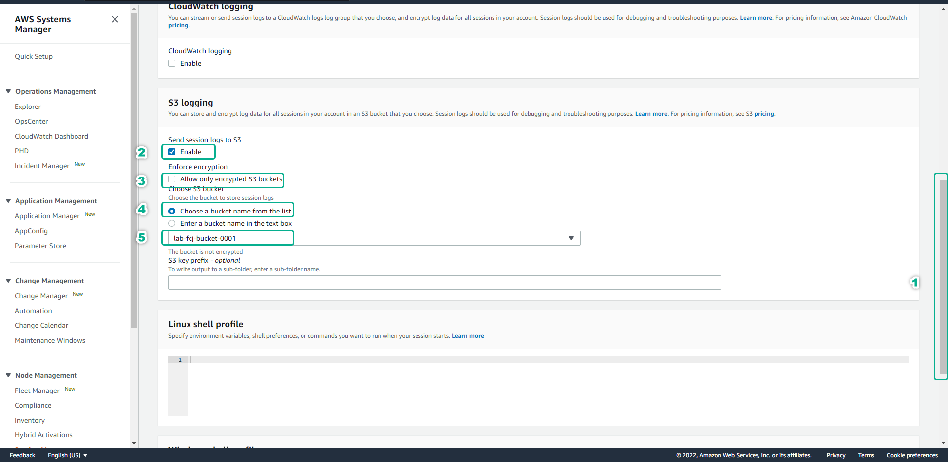 Monitor session logs :: WORK WITH AMAZON SYSTEM MANAGER - SESSION MANAGER