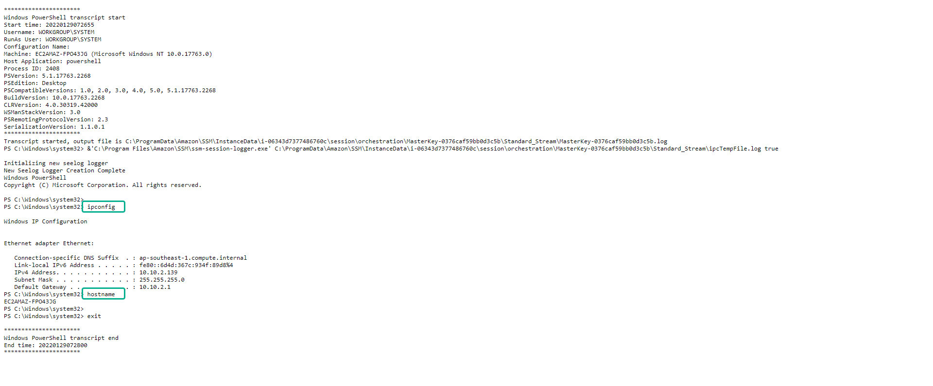 Monitor session logs :: WORK WITH AMAZON SYSTEM MANAGER - SESSION MANAGER