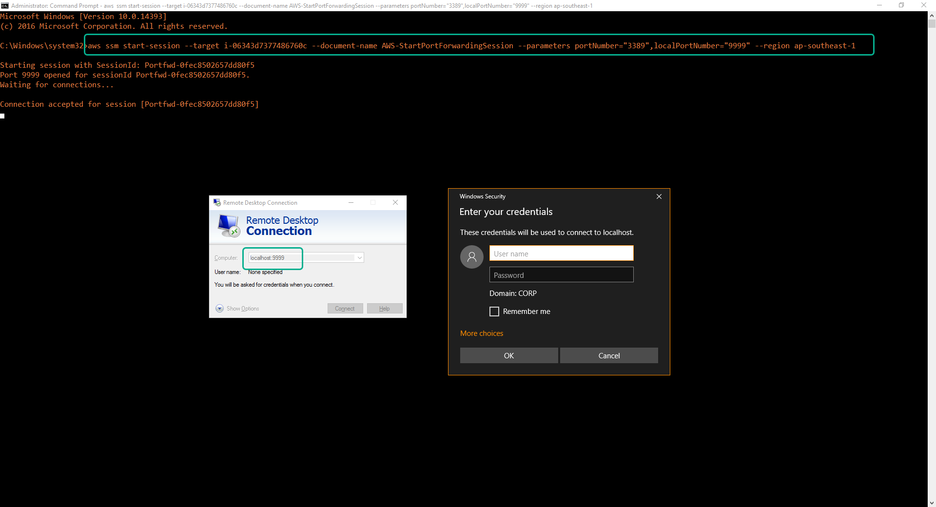 Port Forwarding :: WORK WITH AMAZON SYSTEM MANAGER - SESSION MANAGER